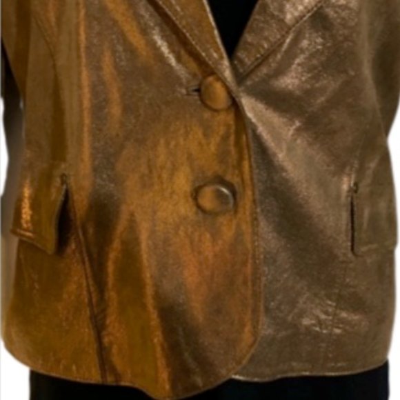 Kenar | Jackets & Coats | Vintage Kenar Metallic Leather Blazer 6 ...
